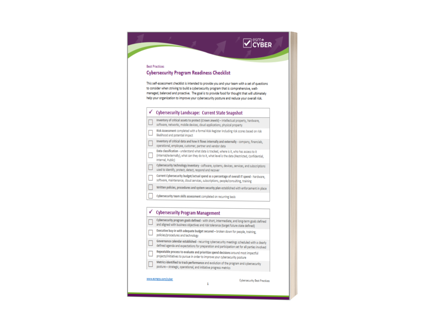 Download Cybersecurity Program Readiness Checklist