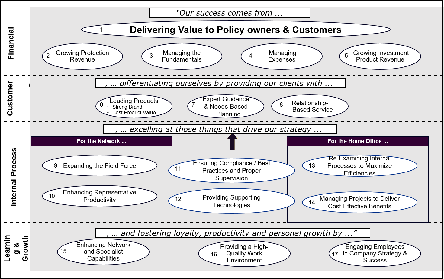 Insurance Strategy Map Example: Mutual Insurance